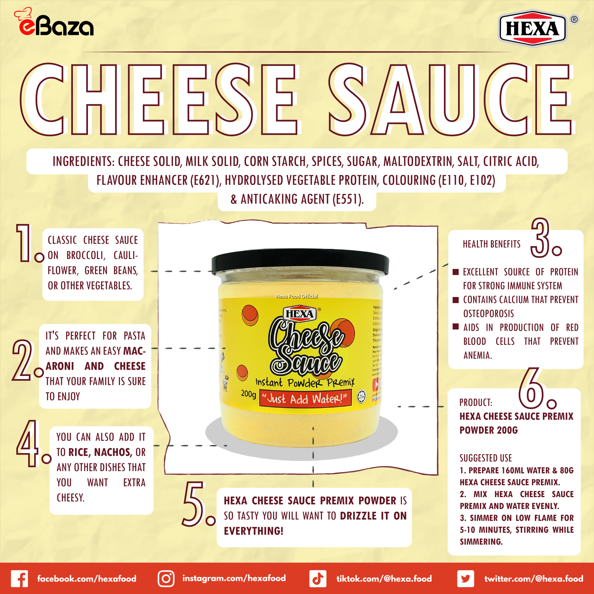Buy Halal Cheese Sauce Powder in bulk Online / Hexa Food