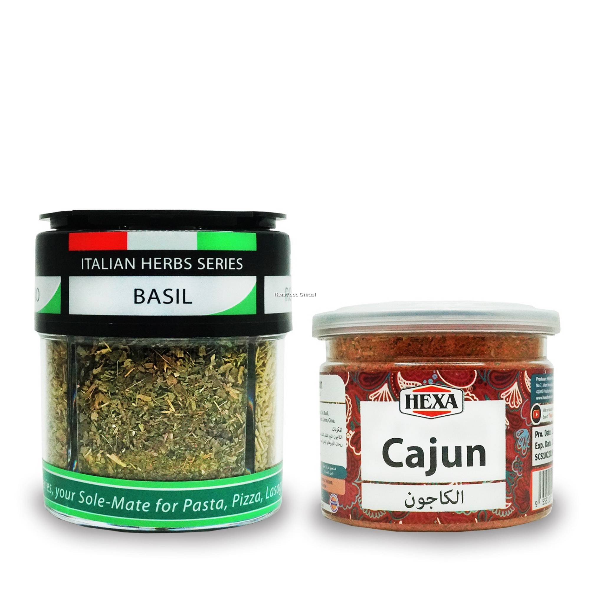 HEXA HALAL Cajun Spice 85gm + HEXA HALAL 4IN1 Italian Herbs (Basil+ ...