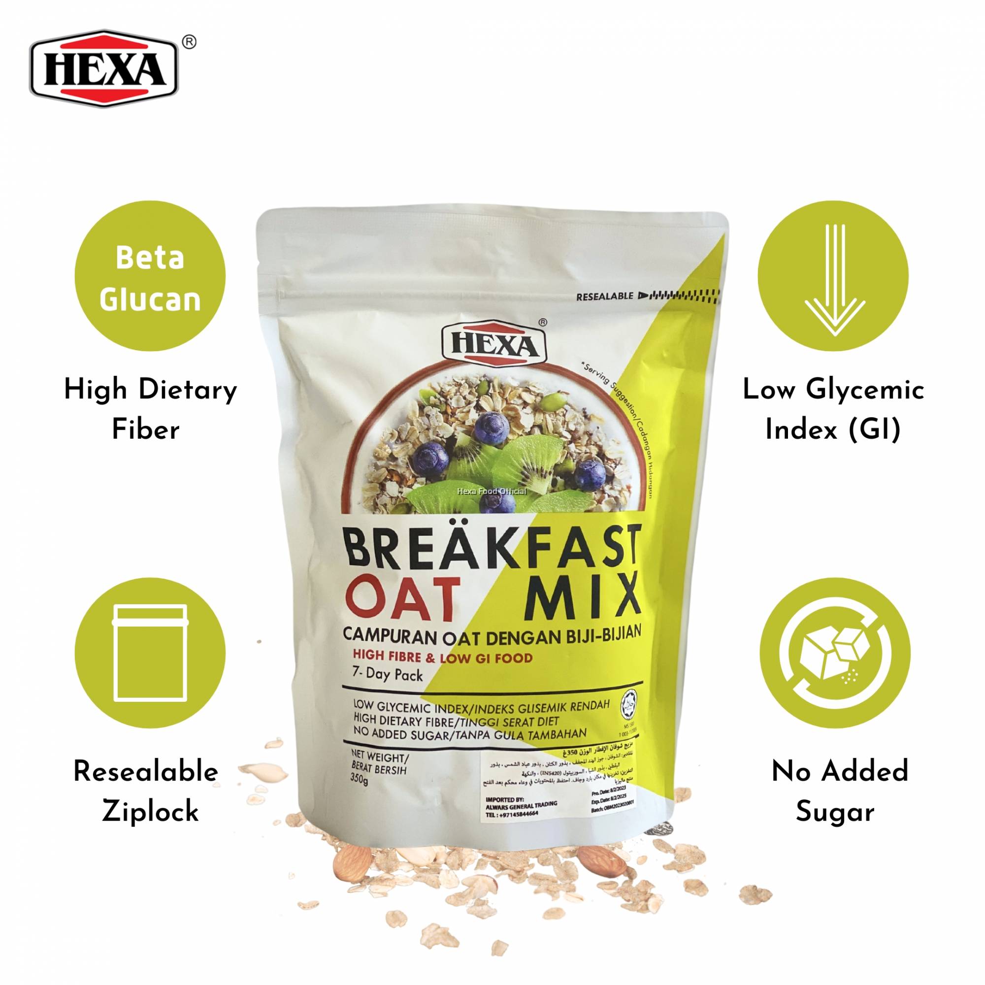 Hexa Halal breakfast oat mix is designed for diabetic and to fit into ...