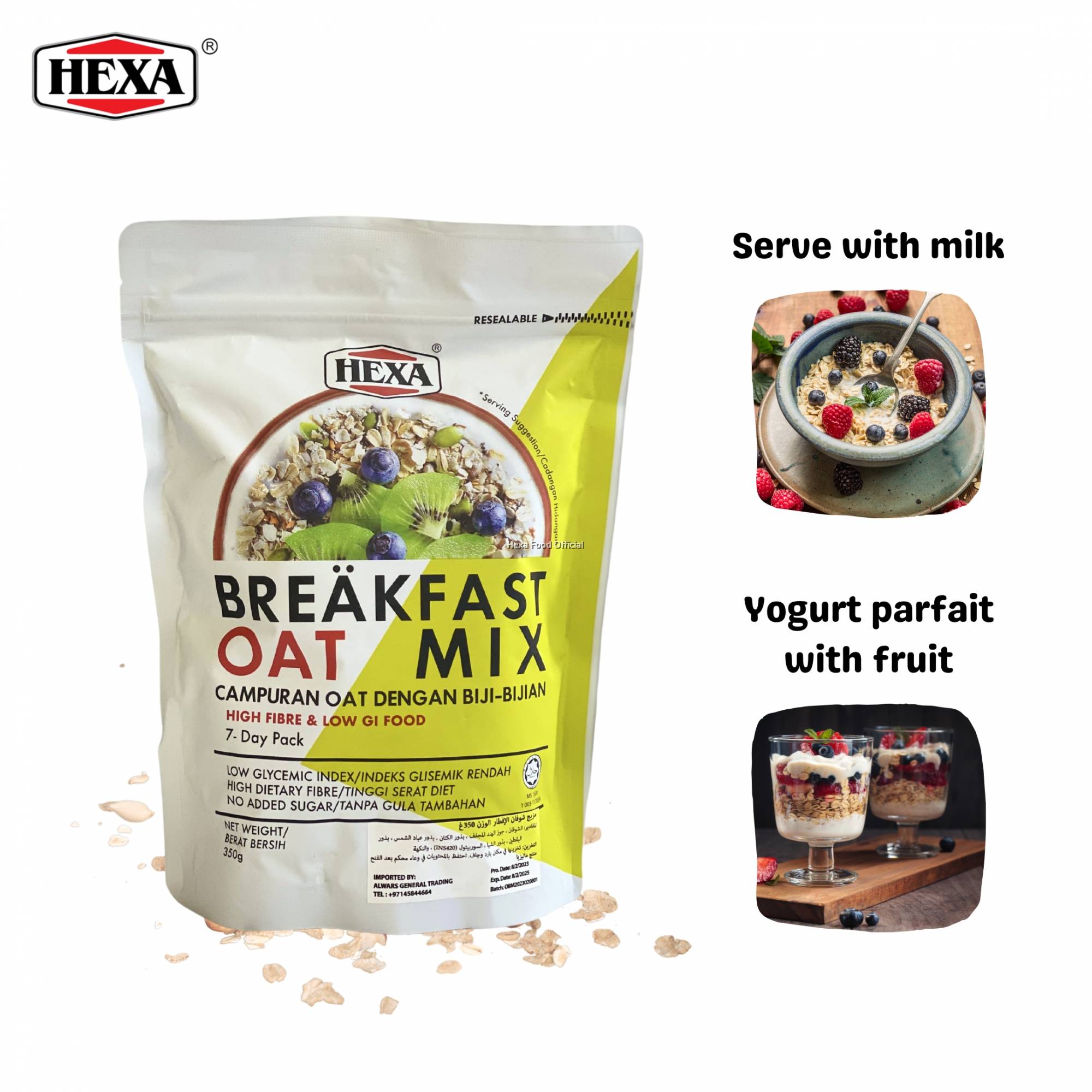 Hexa Halal breakfast oat mix is designed for diabetic and to fit into ...