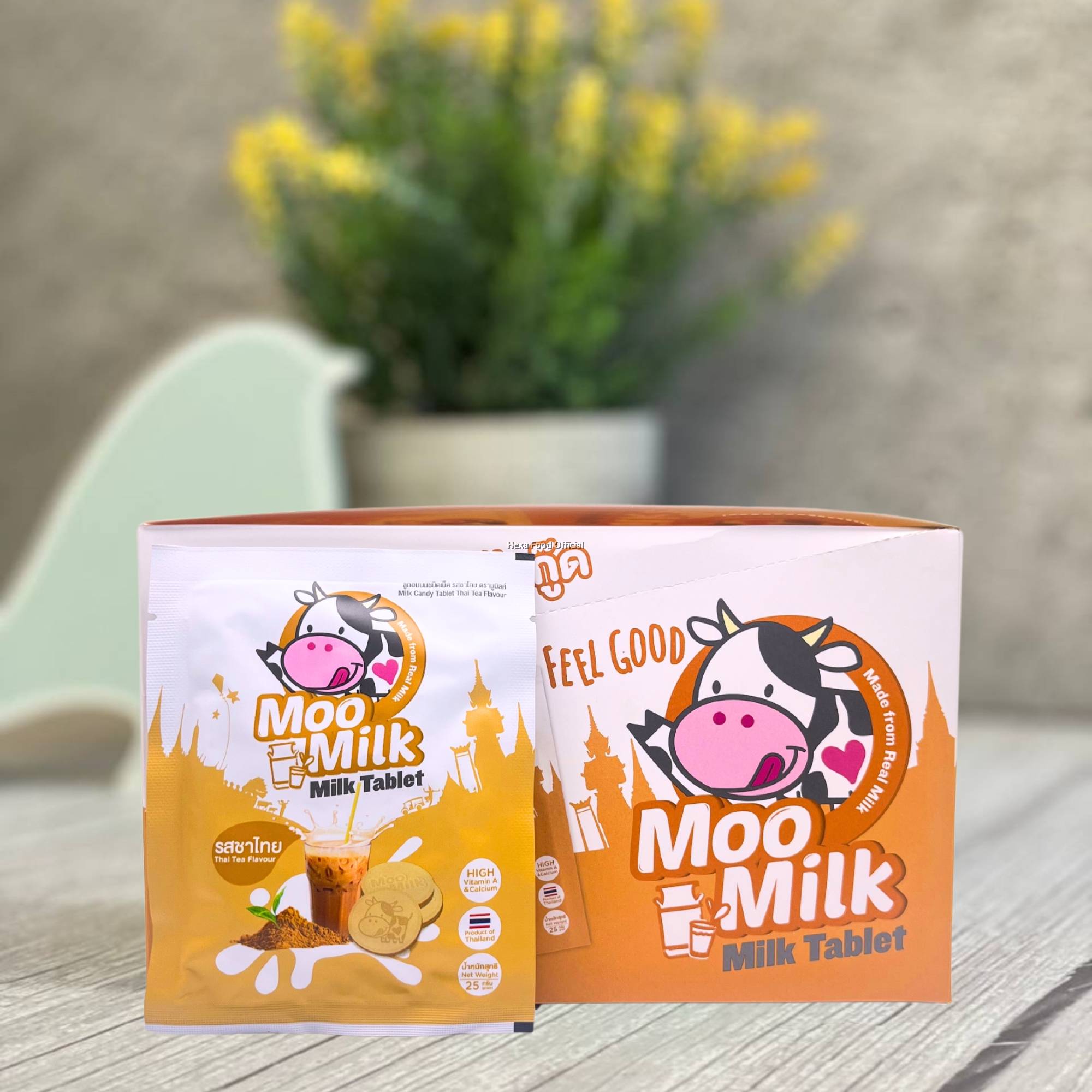 Moo Milk Milk Tablet Thai Tea Flavour 500g (25g x 20 packs)