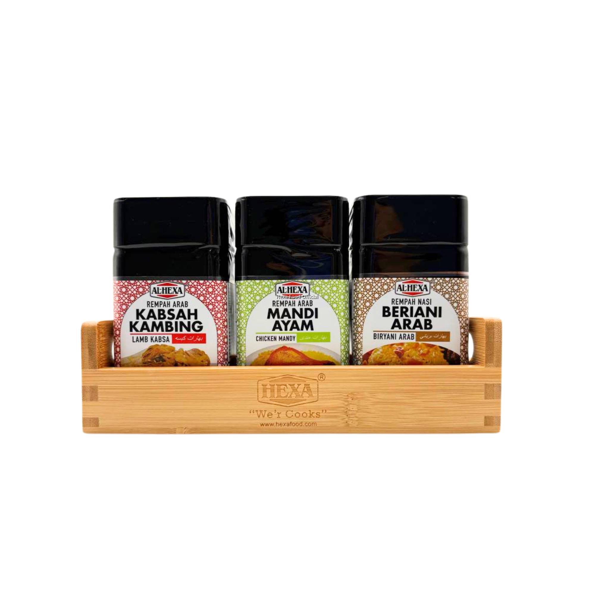 3 in 1 AL-HEXA Arabic Spice Wooden Rack Square Set (Kabsah Kambing ...