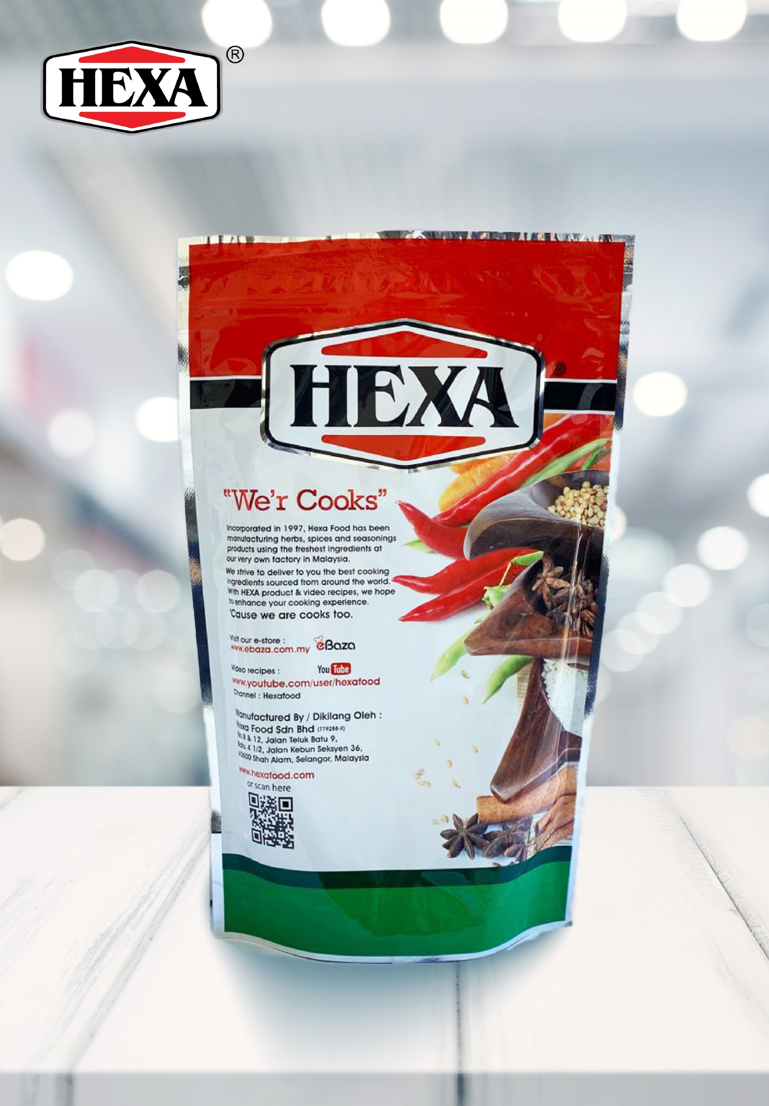 HEXA HALAL Black Pepper Powder 500gm Food Service Packaging